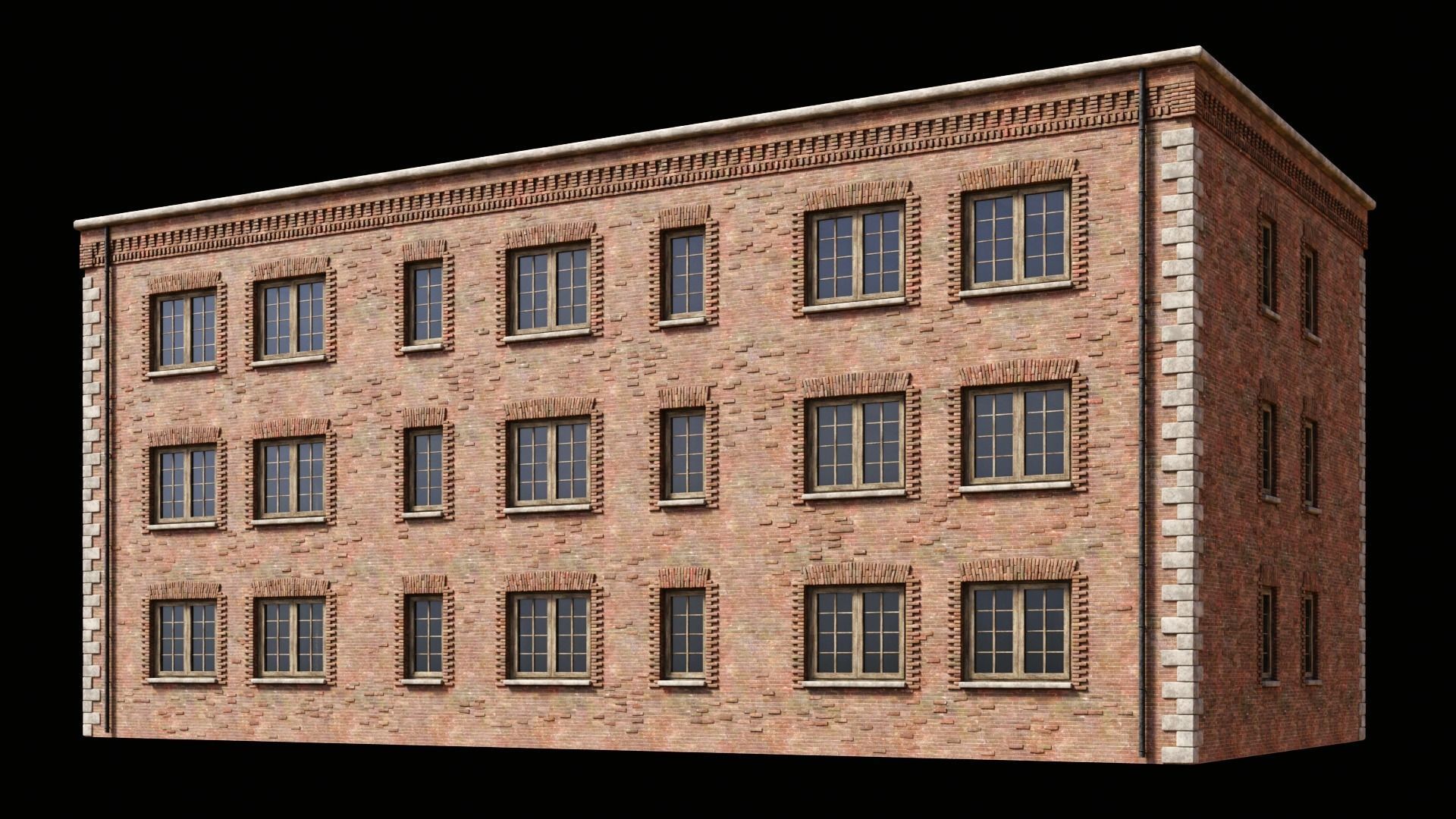 3D model BRICK BUILDING APARTMENT TENEMENT HOUSE CITY TOWN COLLECTION ...