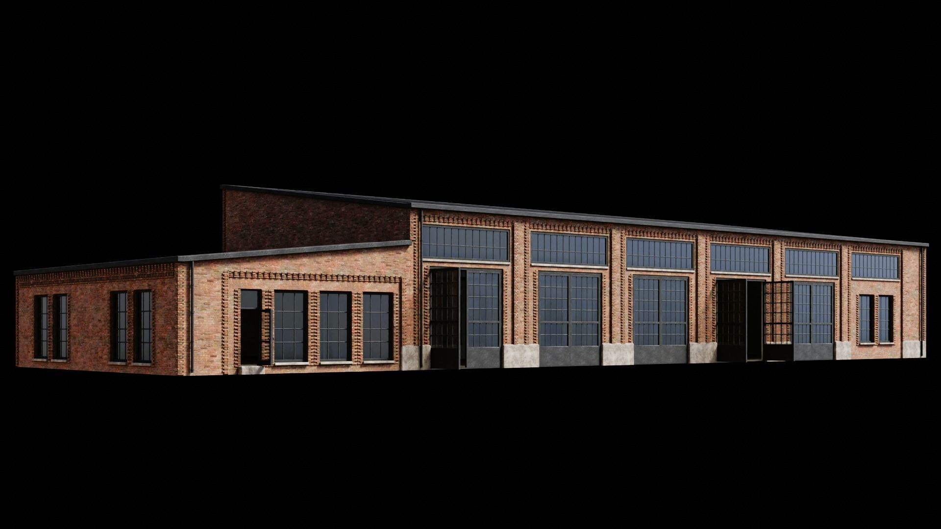 3D model BRICK FACTORY SCHOOL PRISON BUILDING CITY TOWN COLLECTION VR ...