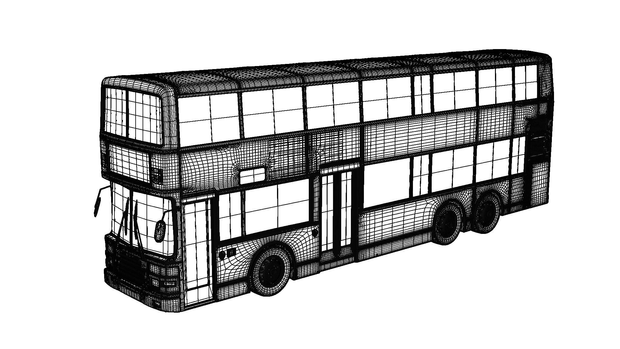 Hong kong Double Decker City Bus 3D model rigged | CGTrader