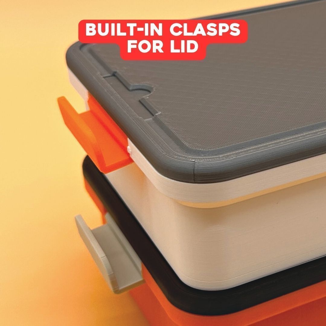 3D Printable Snap On Storage Case With Clasps 3D model 3D printable ...