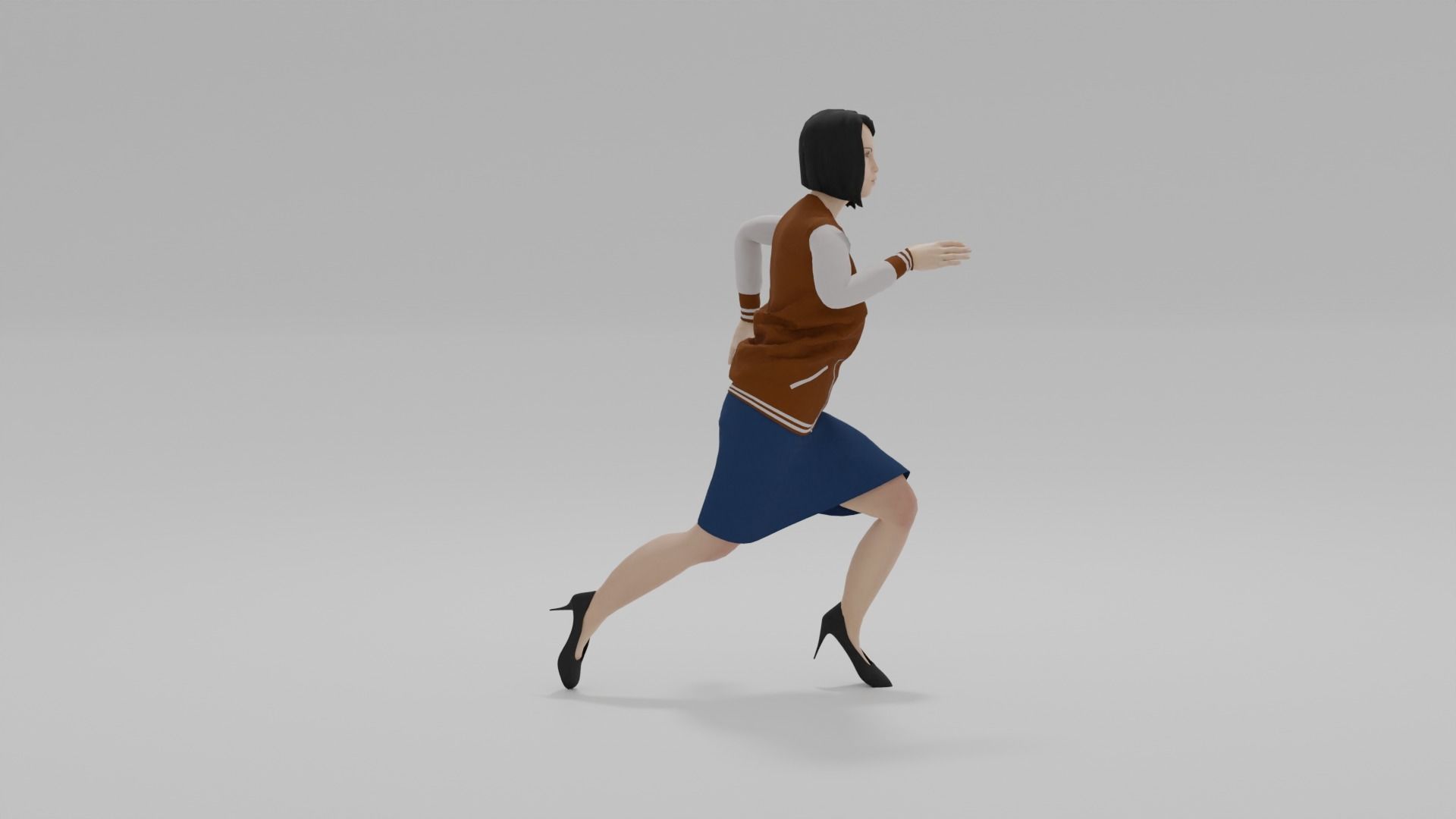 3D model Varsity Woman Run Animation VR / AR / low-poly | CGTrader