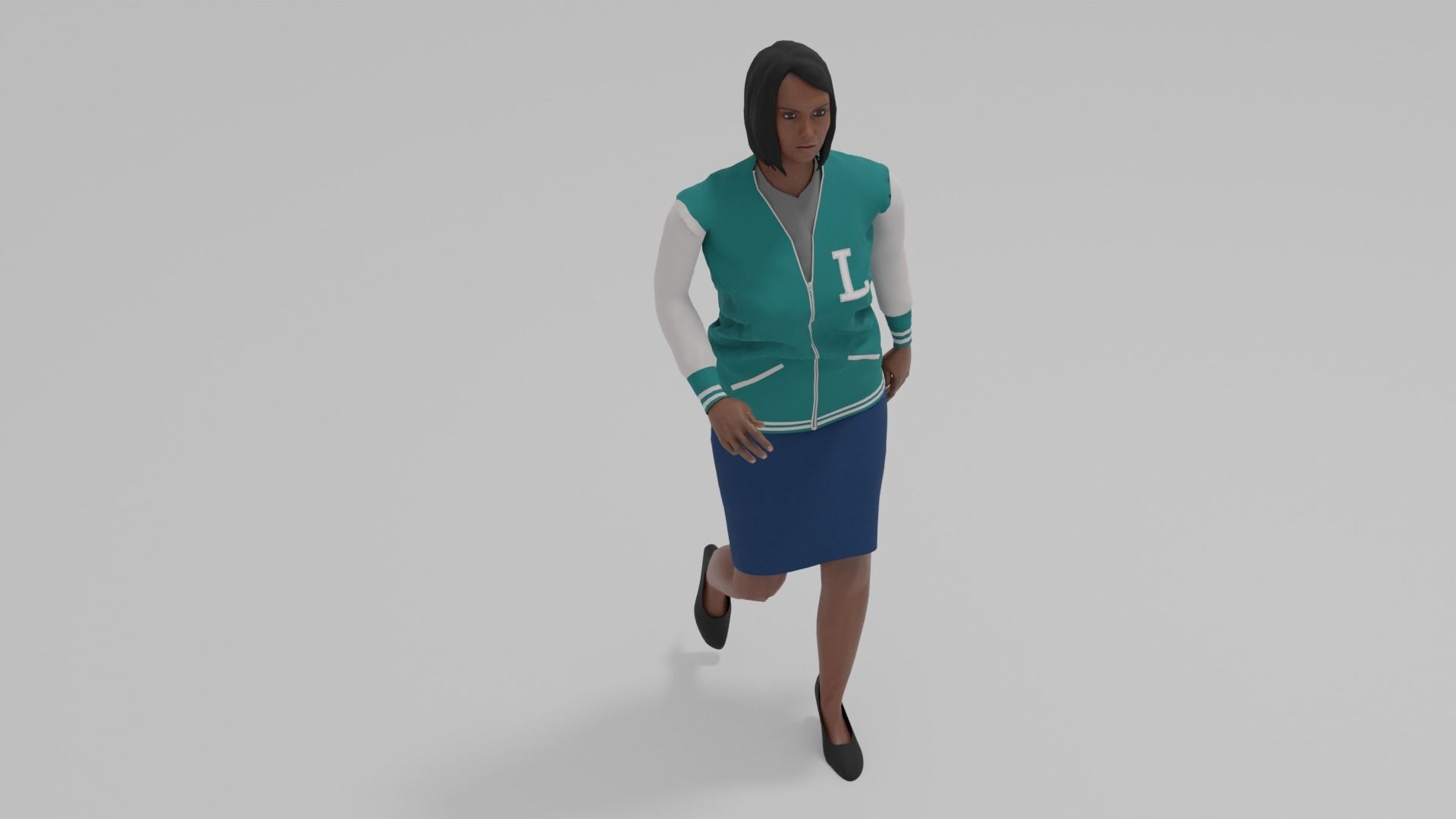 3D model Afro-American Woman Walk Animation VR / AR / low-poly | CGTrader