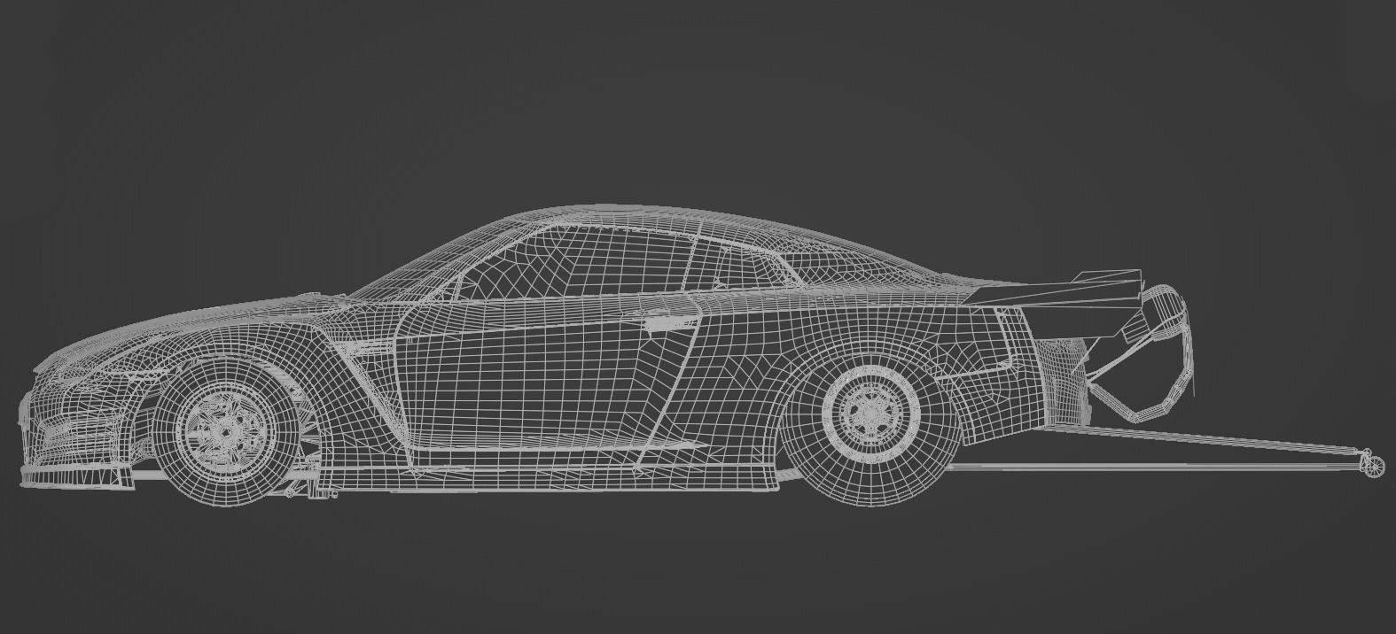 3D model Nissan GTR Drag Racing Car VR / AR / low-poly | CGTrader