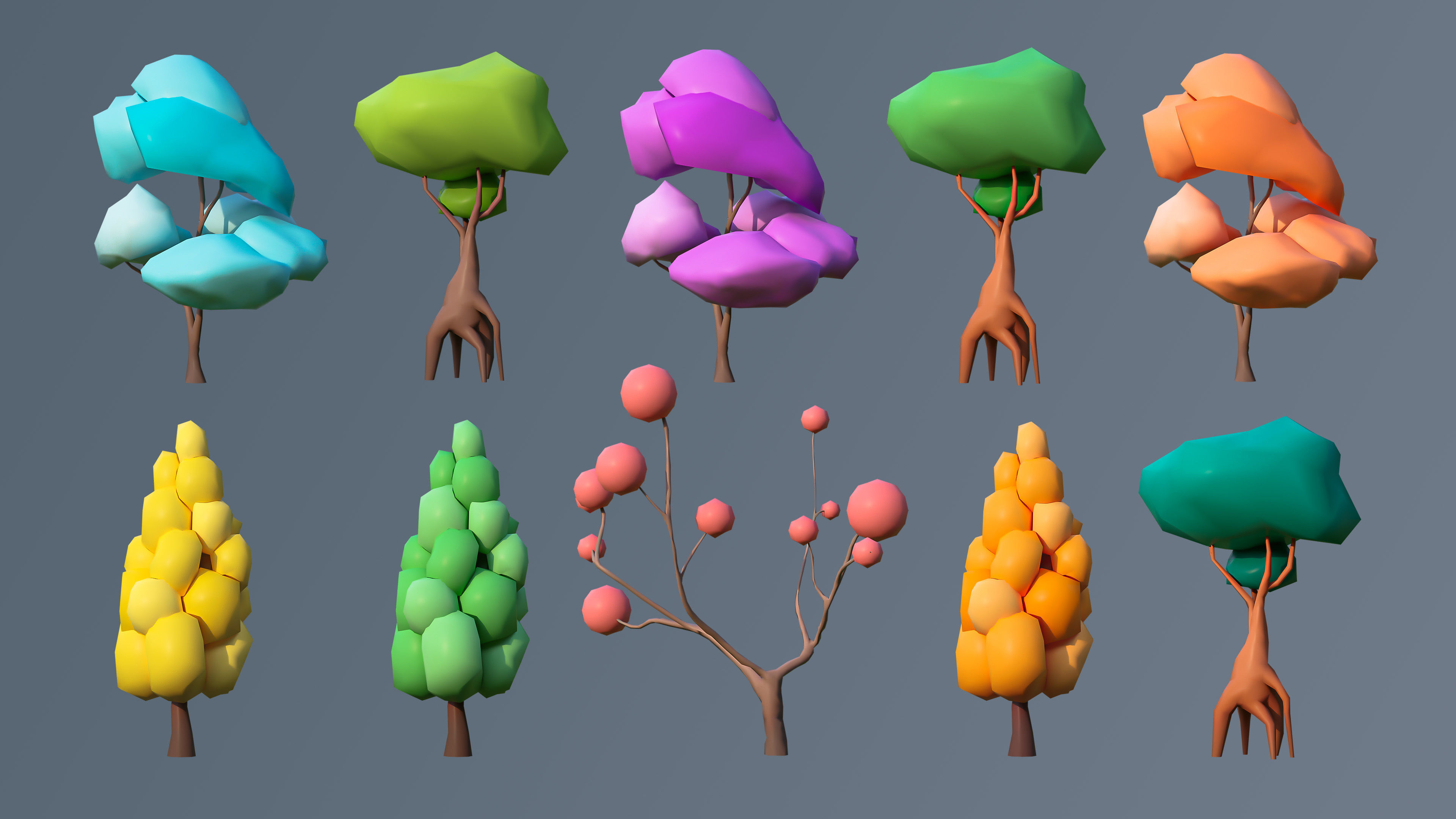 3D model Vegetation 2 VR / AR / low-poly | CGTrader