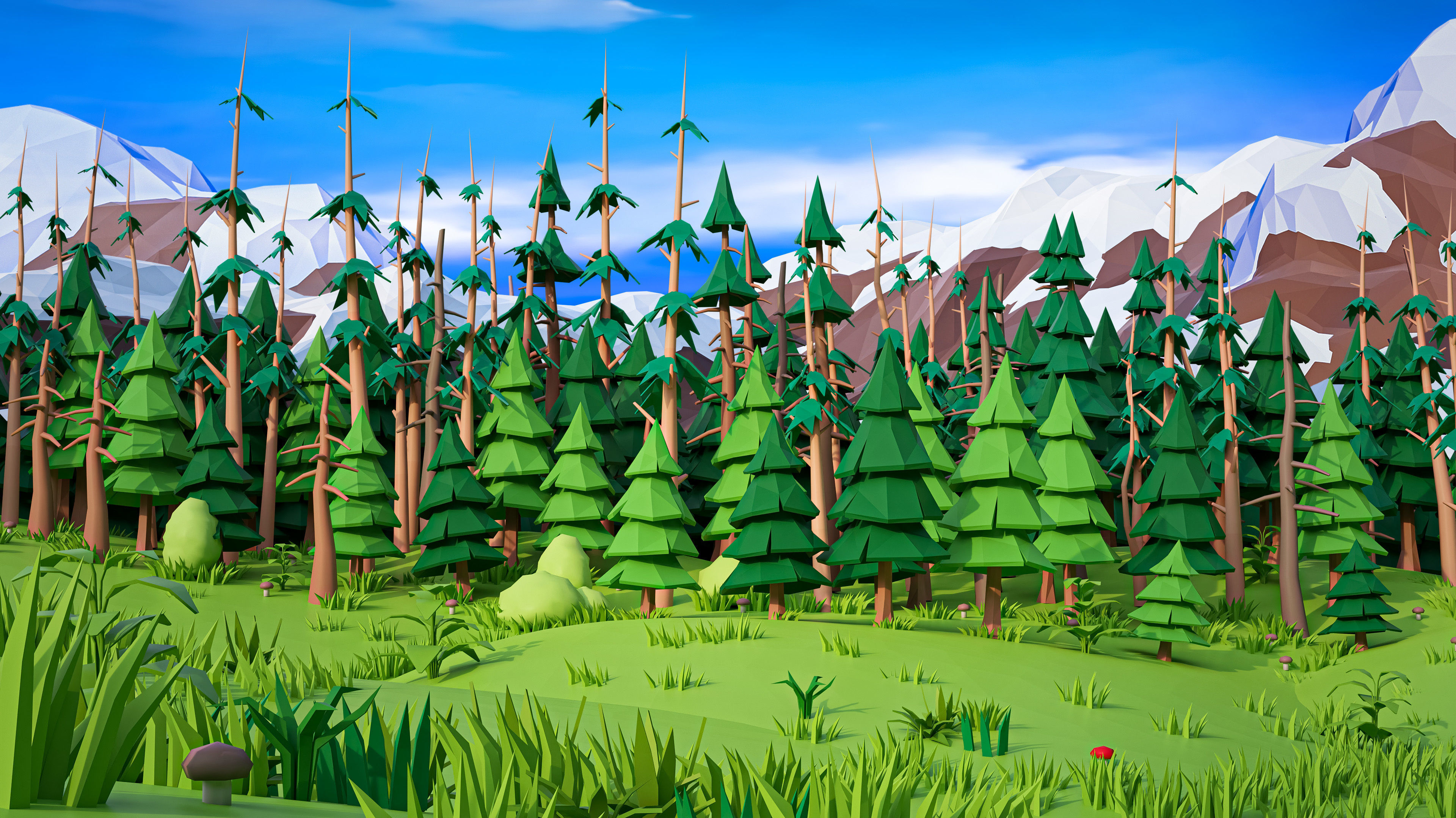 3D model Vegetation 2 VR / AR / low-poly | CGTrader