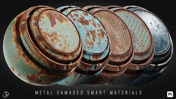 Metal Damaged Smart Materials Vol 01 Texture | CGTrader