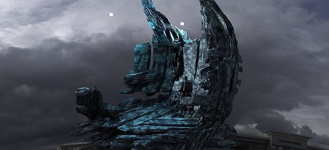 Ice Storm Planet Towers Ruin 1 3D model | CGTrader