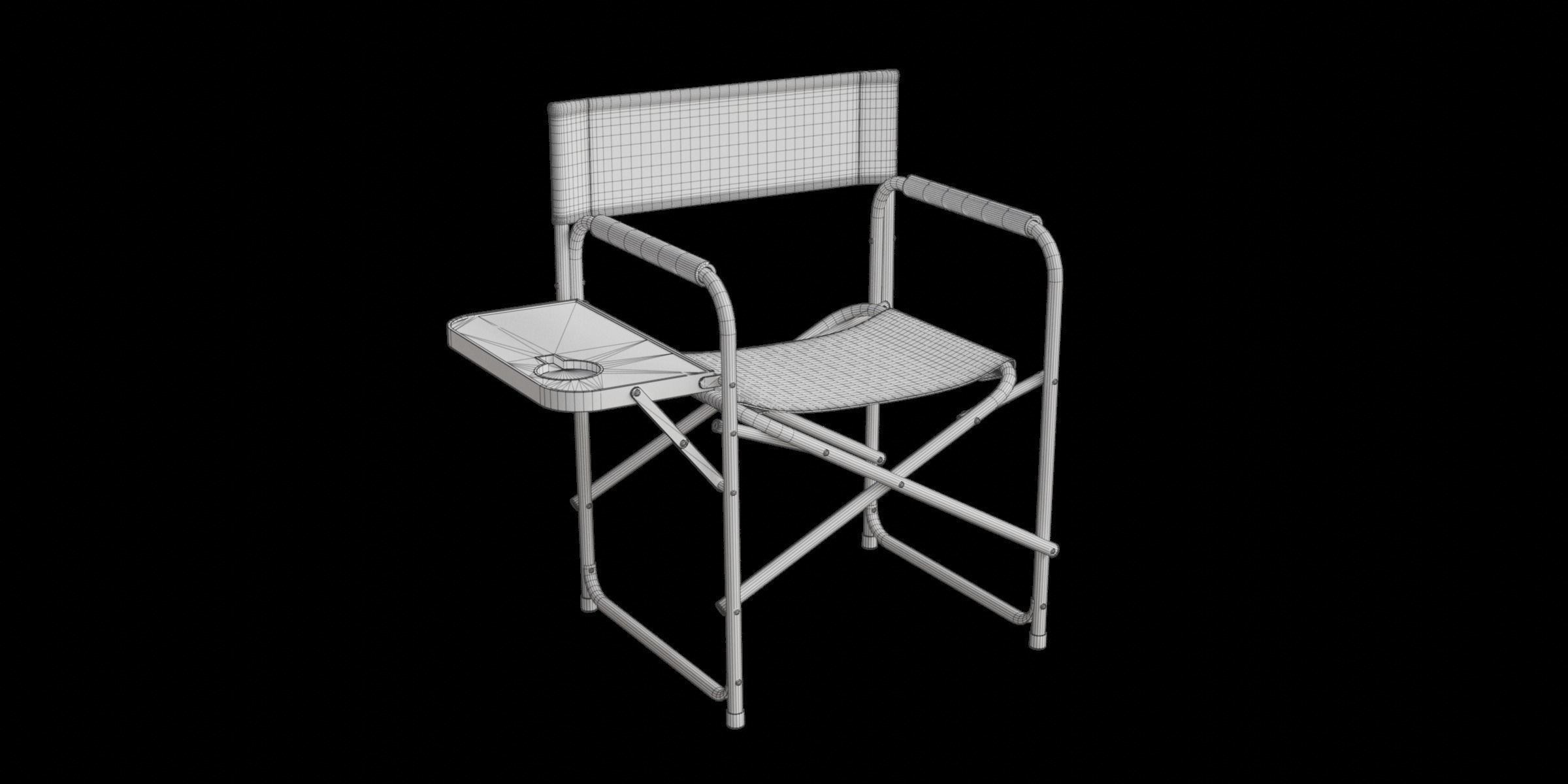 Folding Chair With Side Table 3D model | CGTrader