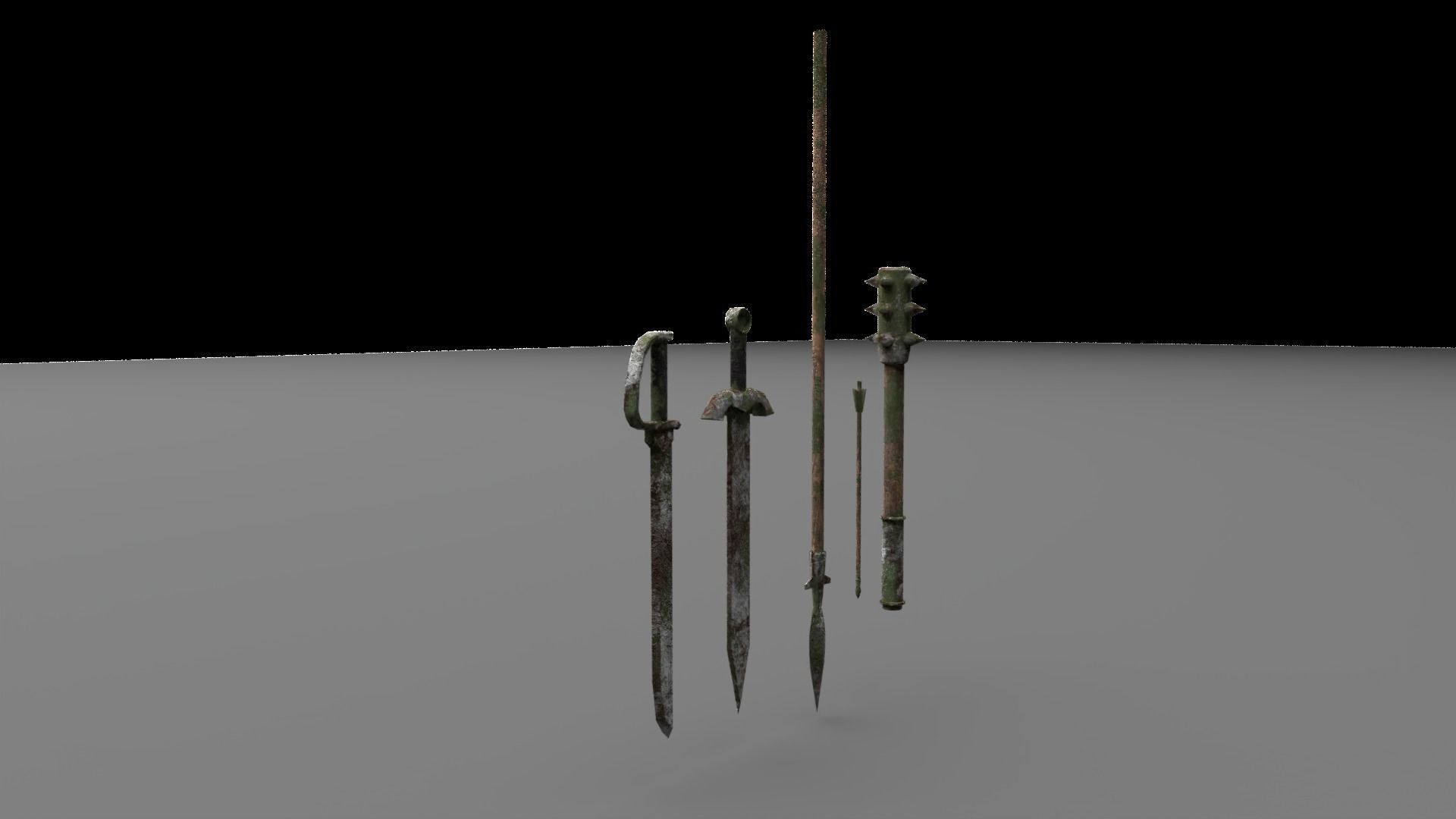 3D model Rusty Weapons VR / AR / low-poly | CGTrader