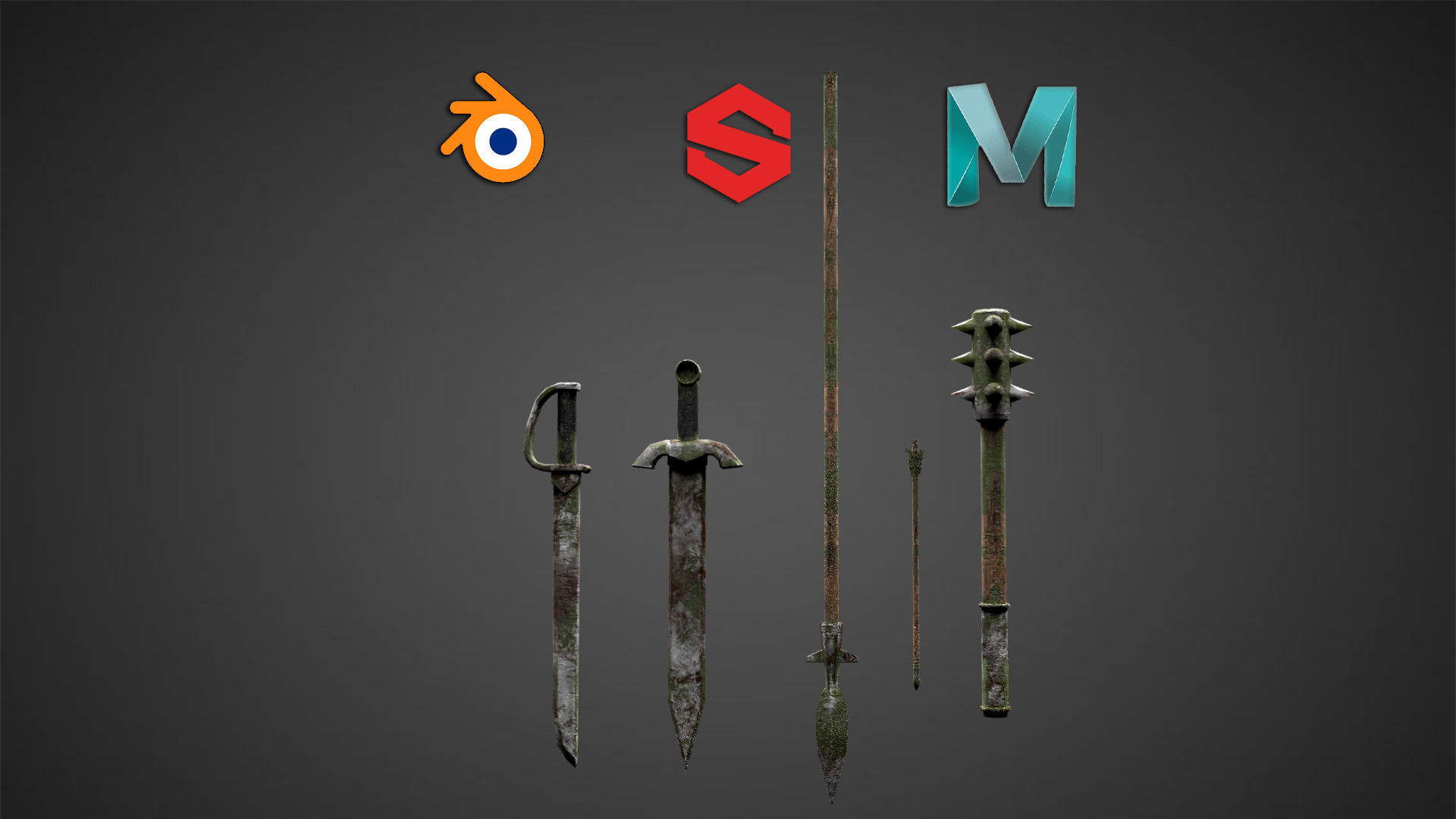 3D model Rusty Weapons VR / AR / low-poly | CGTrader