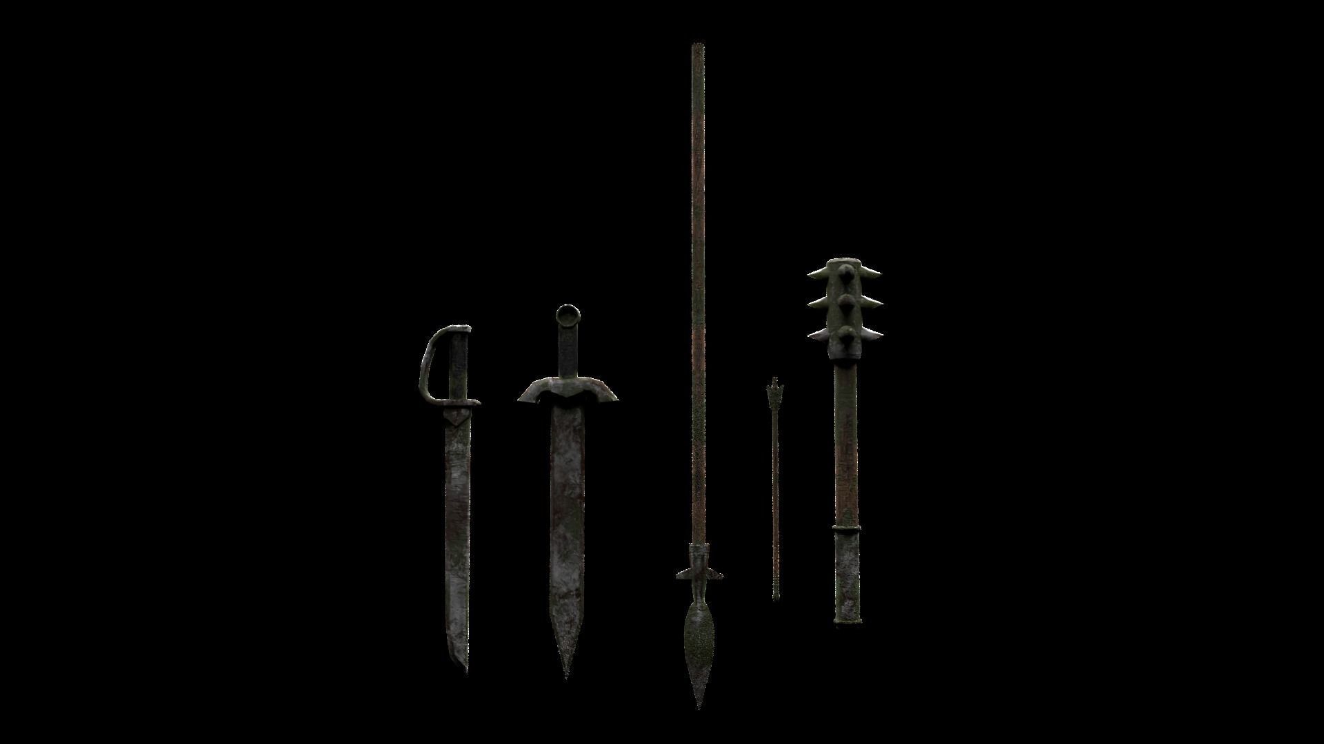 3D model Rusty Weapons VR / AR / low-poly | CGTrader