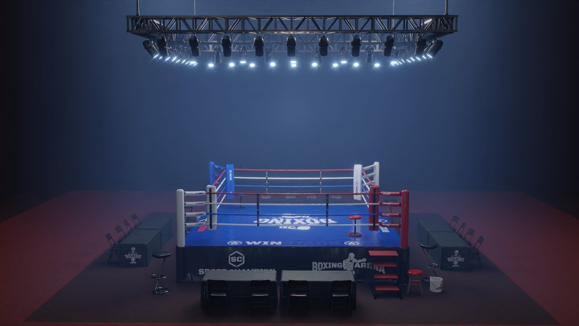 3D model BOXING ARENA - Game Ready Asset Pack Volume 1 VR / AR / low ...