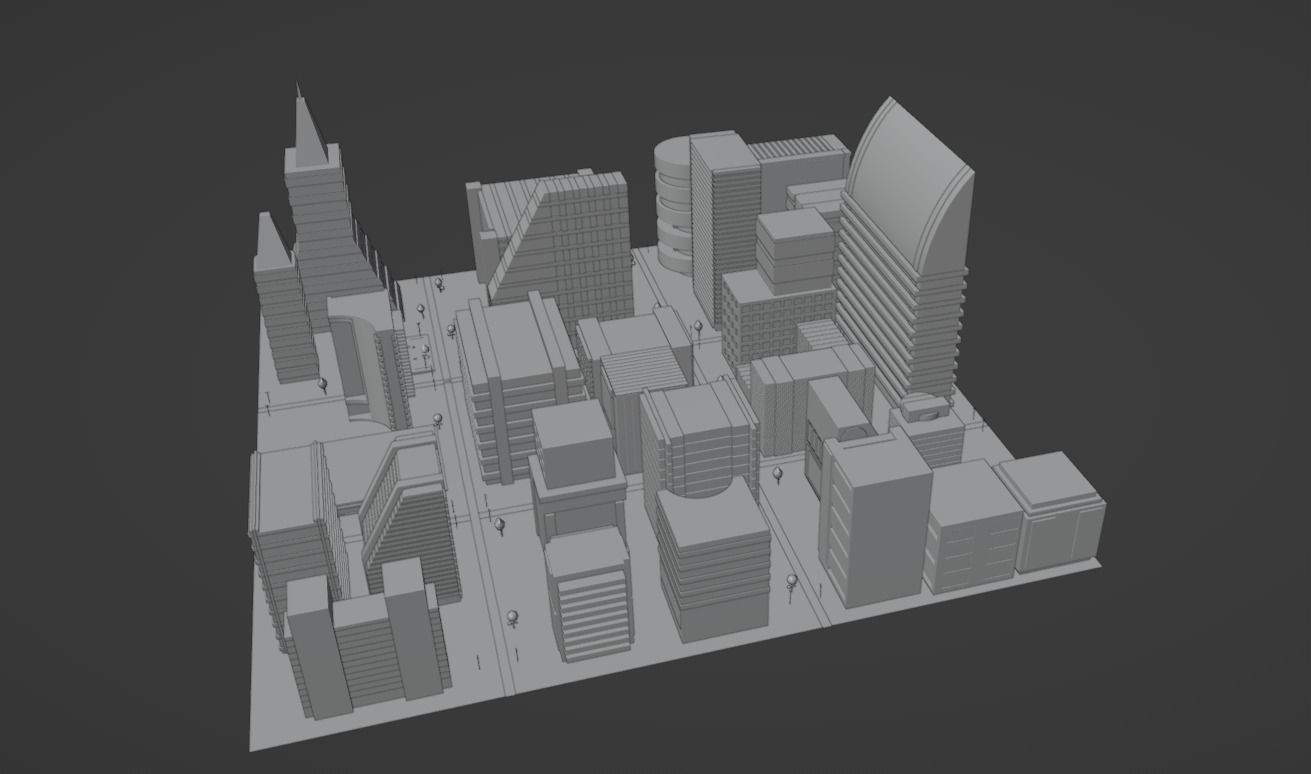 Low Poly City 3D model animated | CGTrader