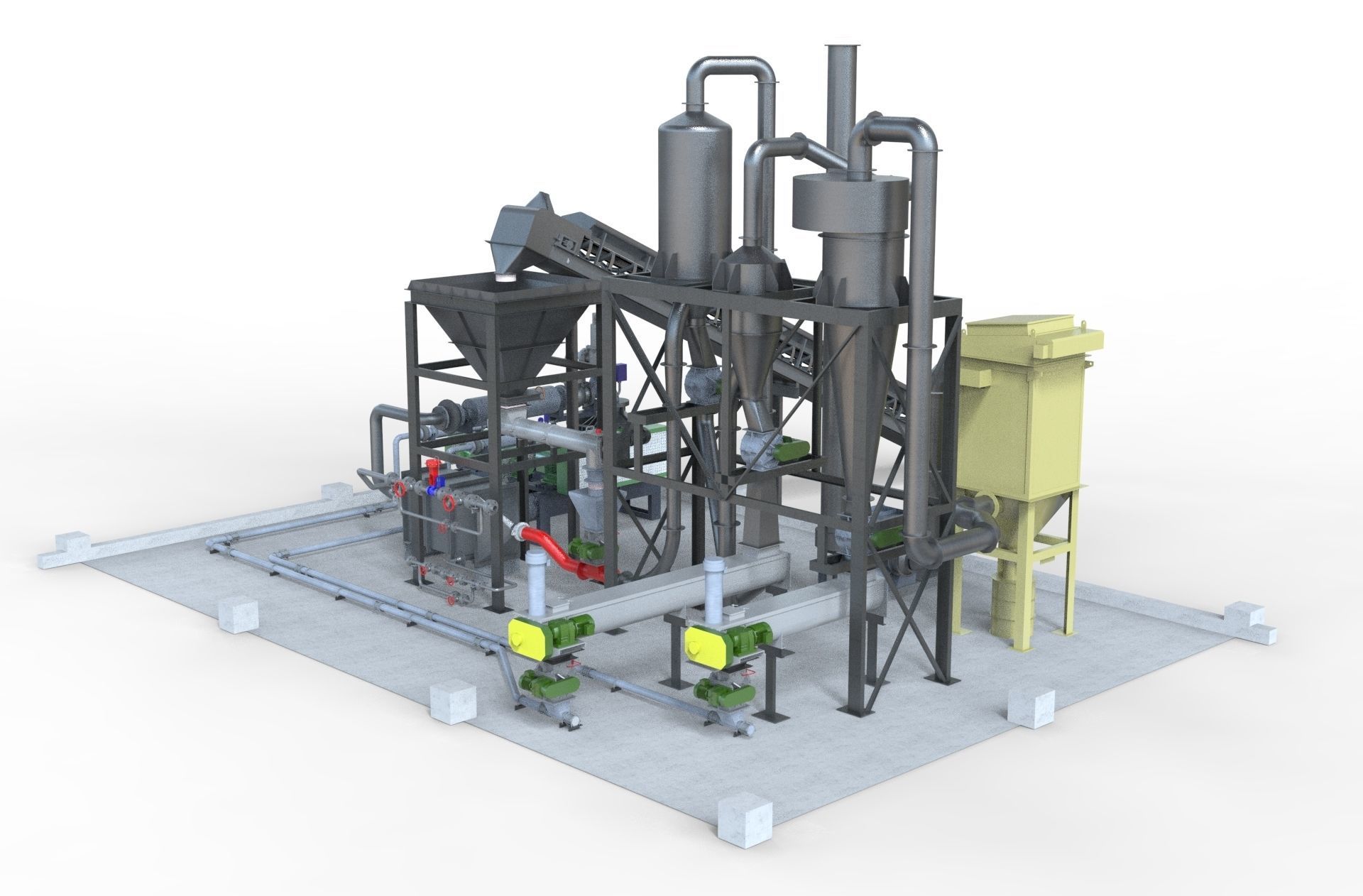 Industry tank Mining processing plant equipment 3d model props 3D model ...