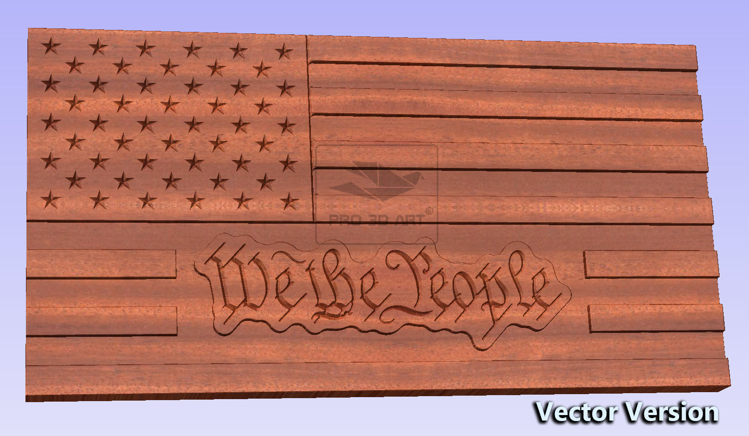 USA Flag - We The People - CNC Files For Wood 3D STL Model 3D model ...