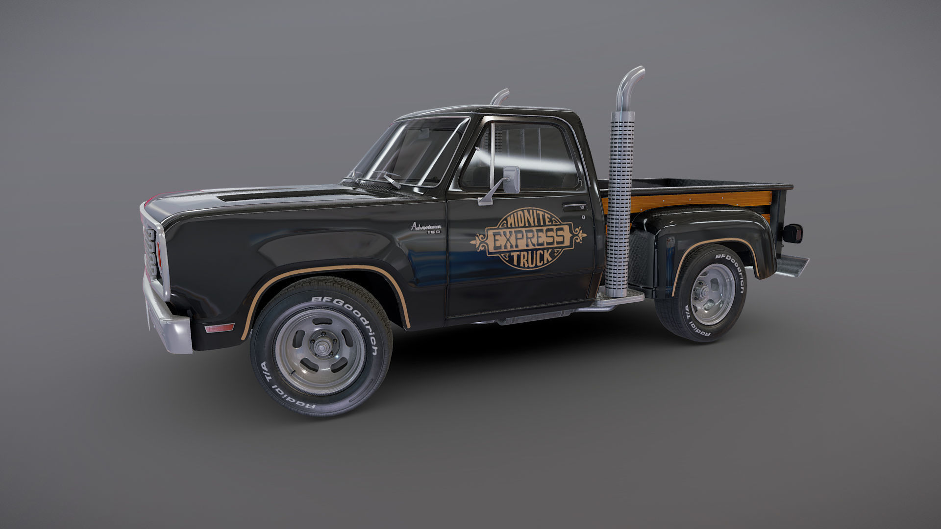 3D model 1976 Dodge Midnite Express truck VR / AR / low-poly | CGTrader