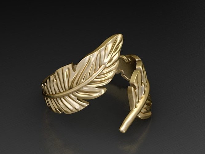 Feather Ring 3D model 3D printable | CGTrader