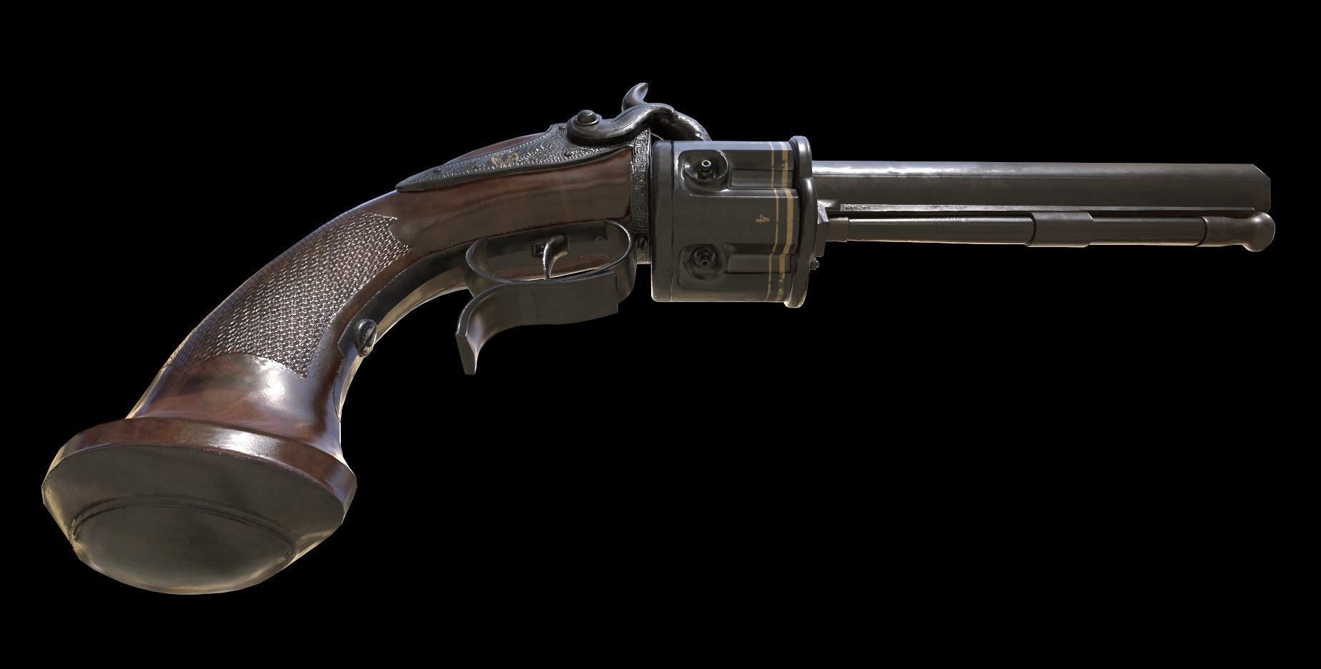 3D model Italian Collier Revolver VR / AR / low-poly | CGTrader