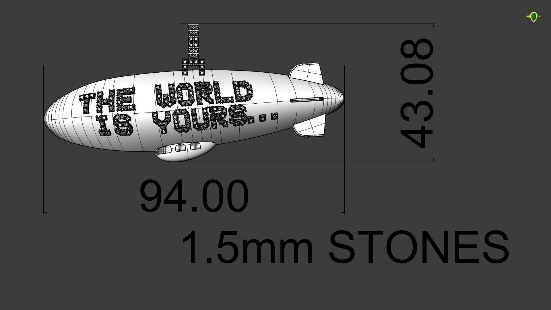 the world is yours blimp pendant multiple sizes 3d 3D model 3D ...