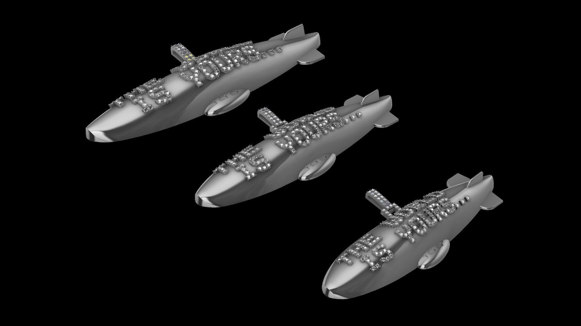 the world is yours blimp pendant multiple sizes 3d 3D model 3D printable | CGTrader