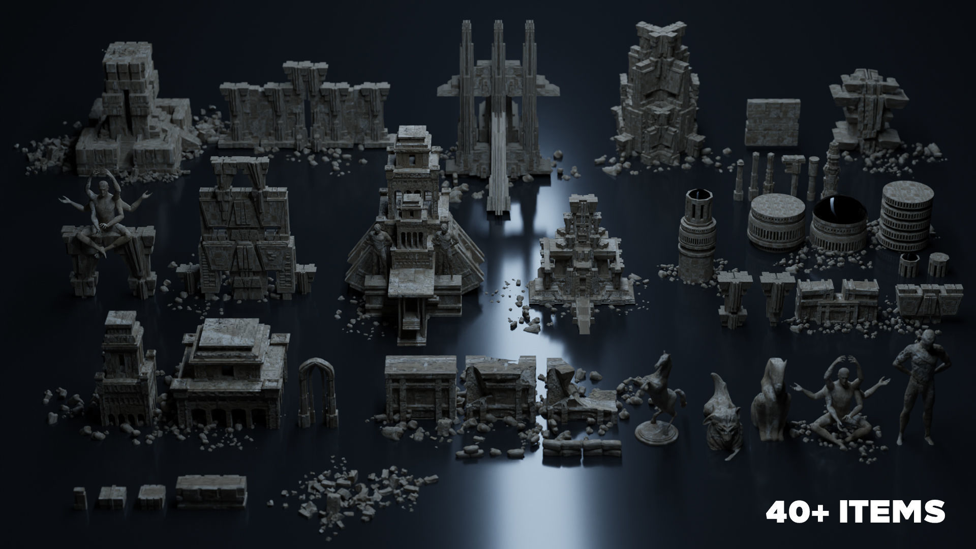 3D model Ancient Temple 2 - Ruins of the temple - 3D Kitbash Asset Pack ...