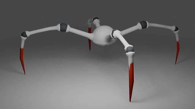 3D model Game ready low-mid poly sci-fi blind spider alien VR / AR ...