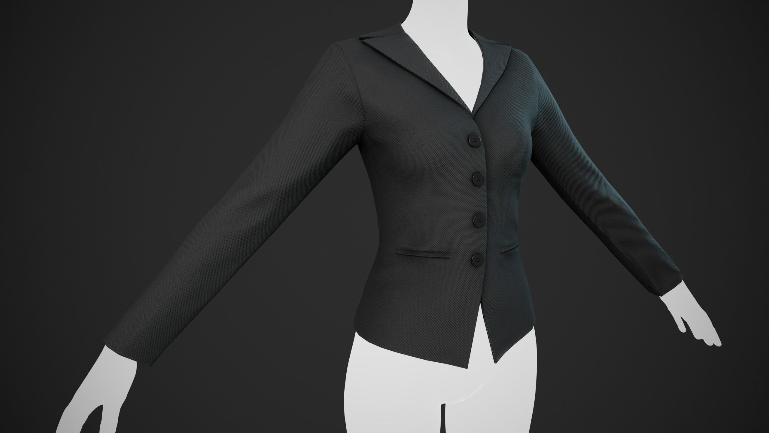 3D model Black Woman Blazer VR / AR / low-poly | CGTrader