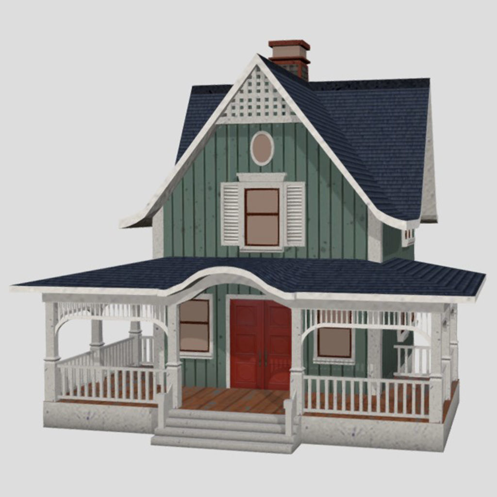 3D Model Collection American Style Cottages - Town Houses Models VR ...