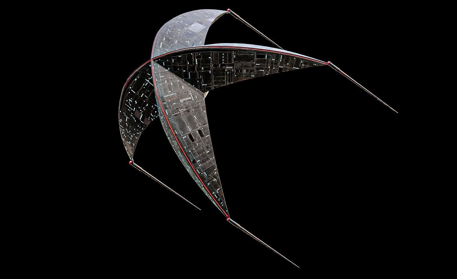 3D model Sci-Fi Starfish Spaceship Lowpoly Game Ready VR / AR / low ...