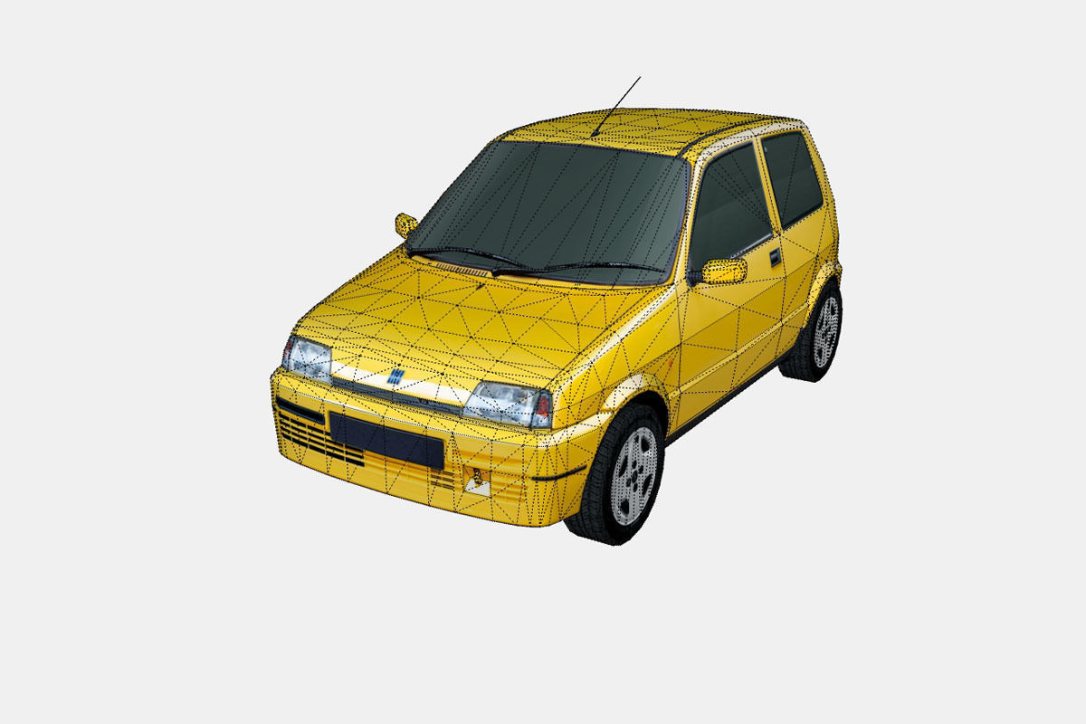 3D model Fiat Cinquecento Sporting 1995 VR / AR / low-poly | CGTrader