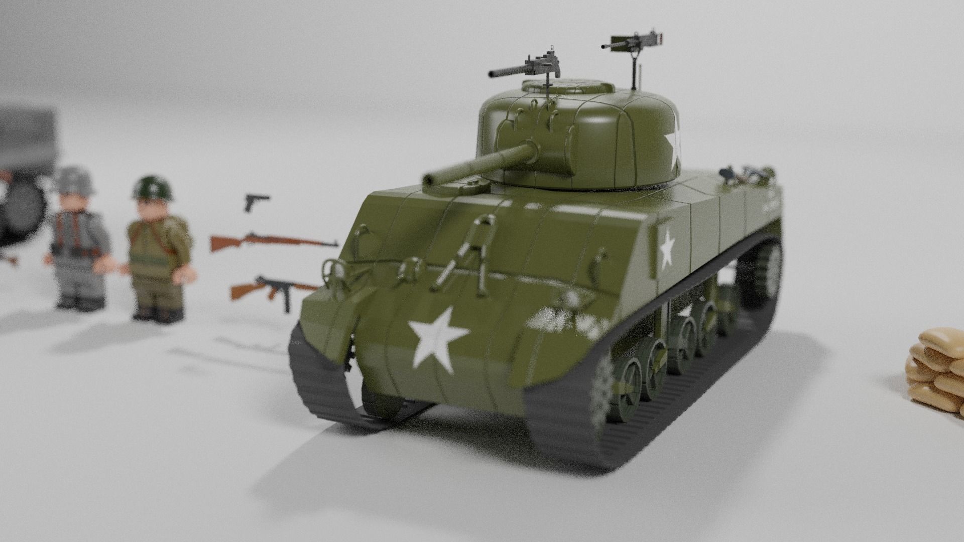 3D model Lego WW2 Soldiers and Tanks VR / AR / low-poly | CGTrader