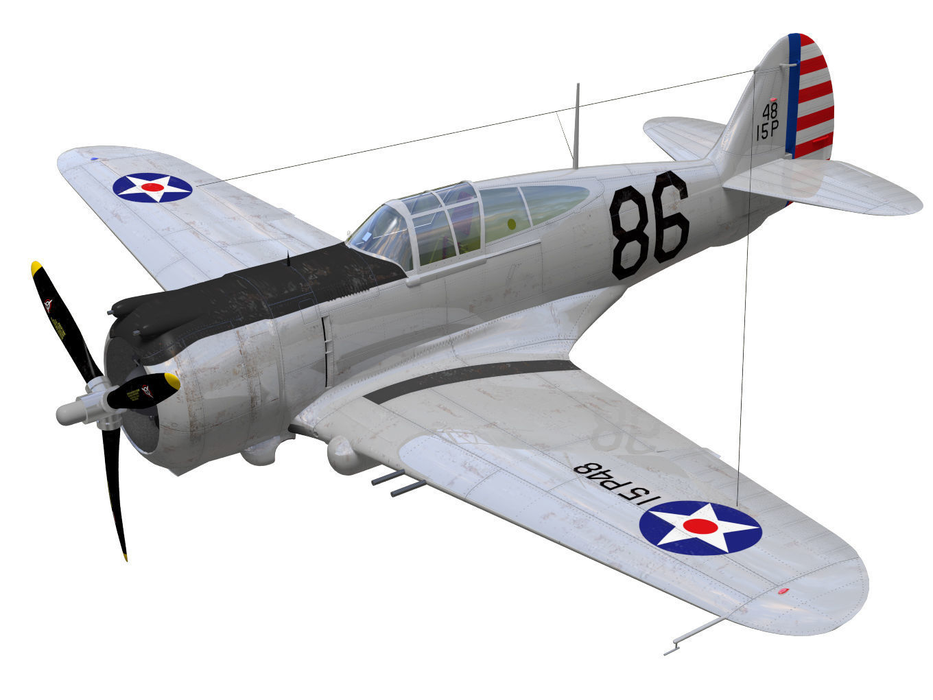 Curtiss Wright P36 3D model | CGTrader