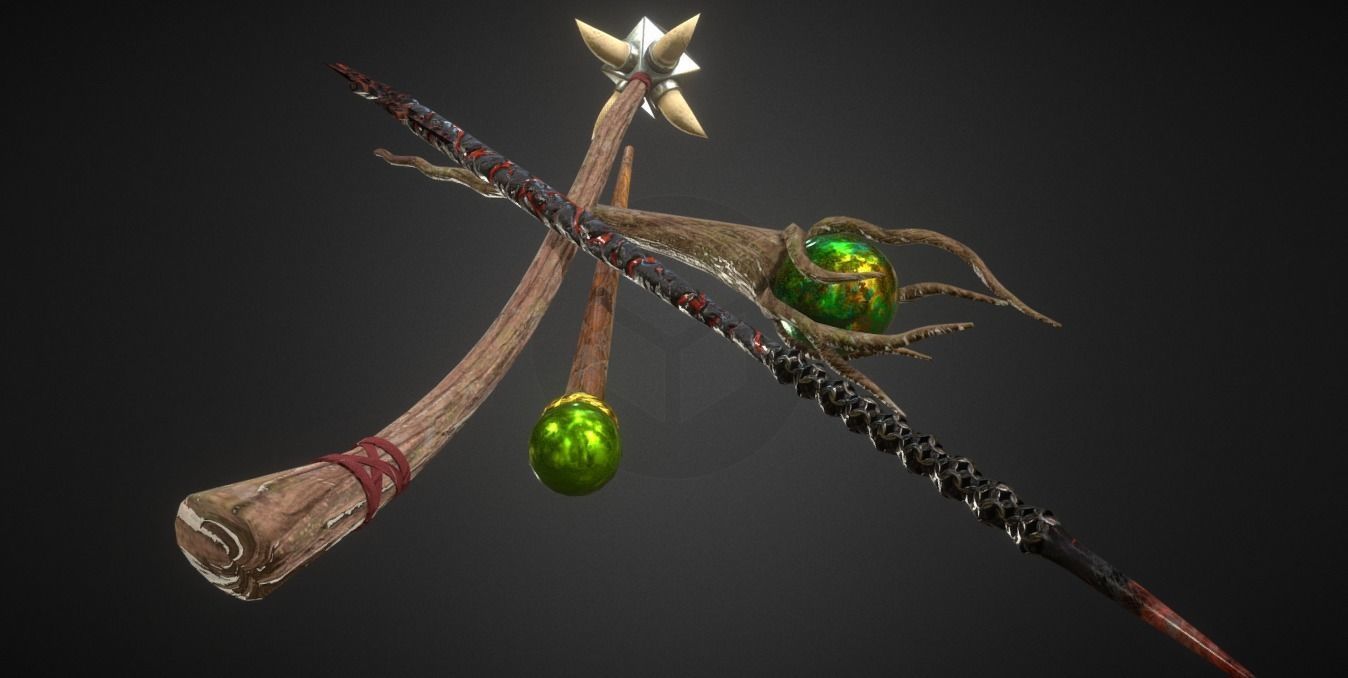 3D model Spears - Magic Staffs VR / AR / low-poly | CGTrader