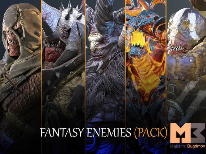 3D model Fantasy Enemies Pack VR / AR / low-poly | CGTrader