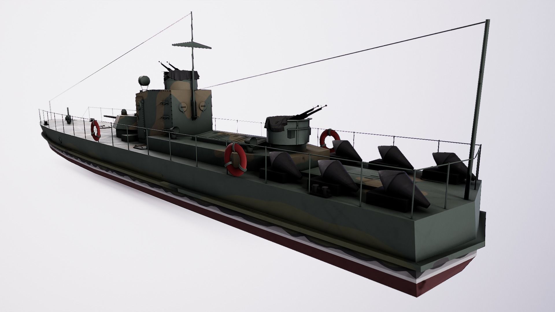 3D model Small river armored boat project 1125 VR / AR / low-poly ...