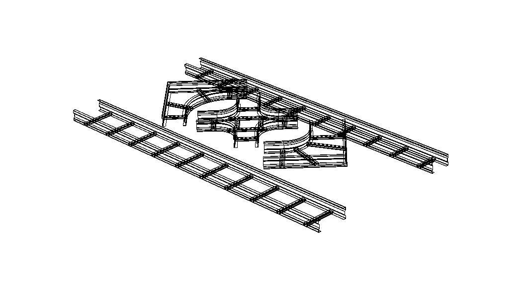 Standard Steel Ladder Type Cable Trays 3D model rigged | CGTrader