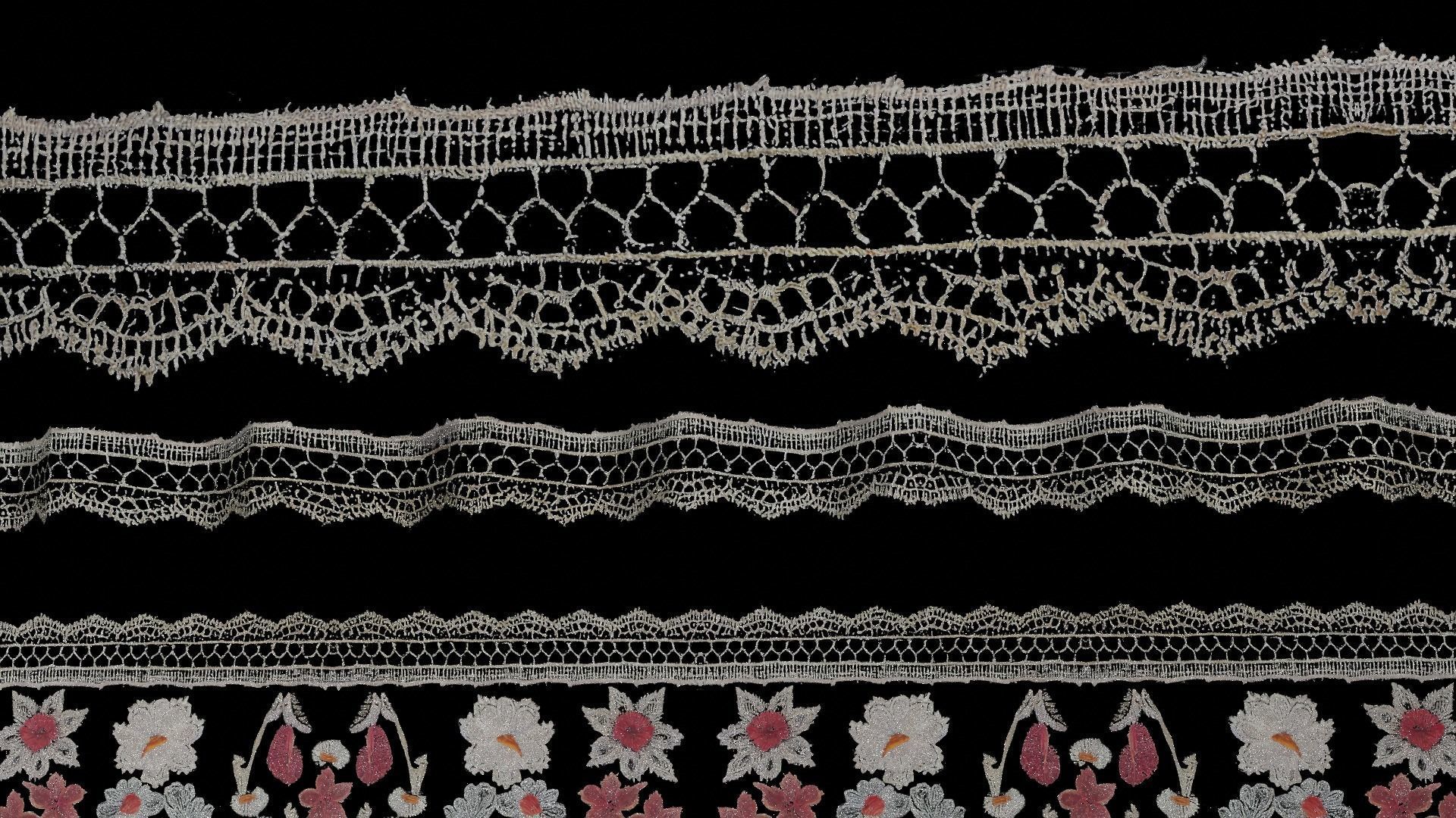 Texture 3 flowers Lace Borders and Trims Materials Textures VR / AR ...