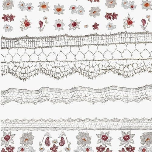 Texture 3 flowers Lace Borders and Trims Materials Textures VR / AR ...