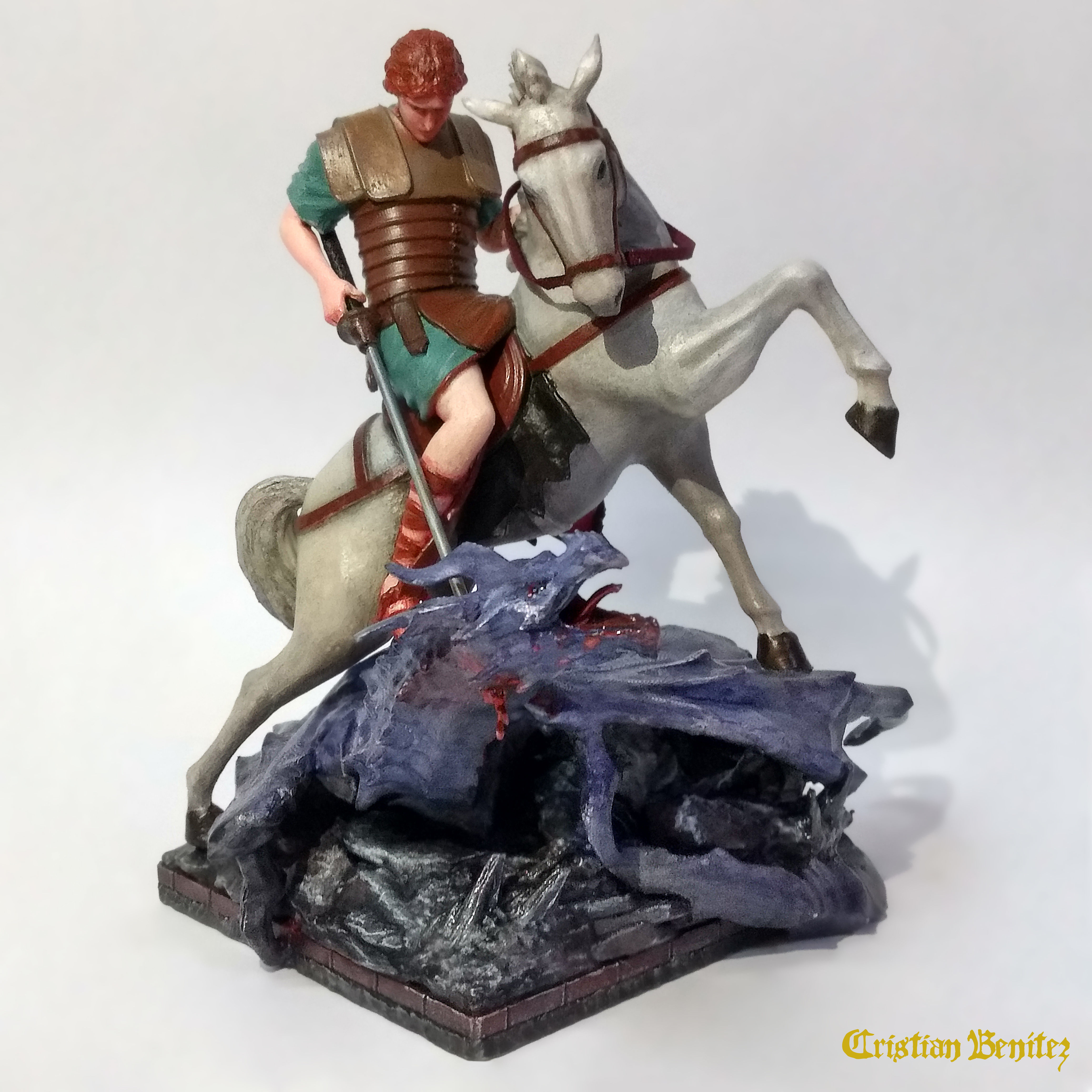 Roman Soldier vs the Dragon - Saint George 3D model 3D printable | CGTrader