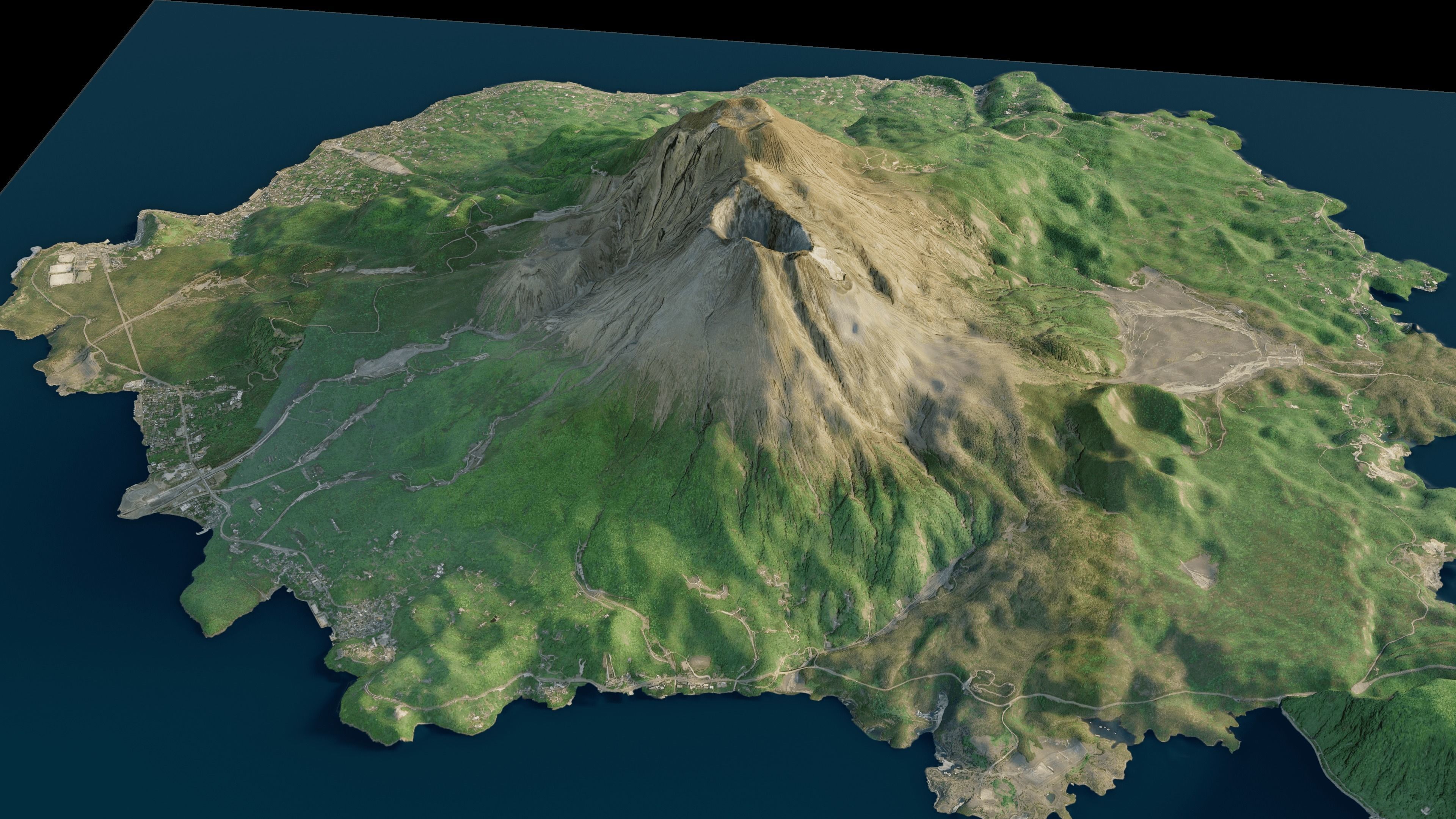Sakurajima Stratovolcano 3d model terrain 3D model | CGTrader
