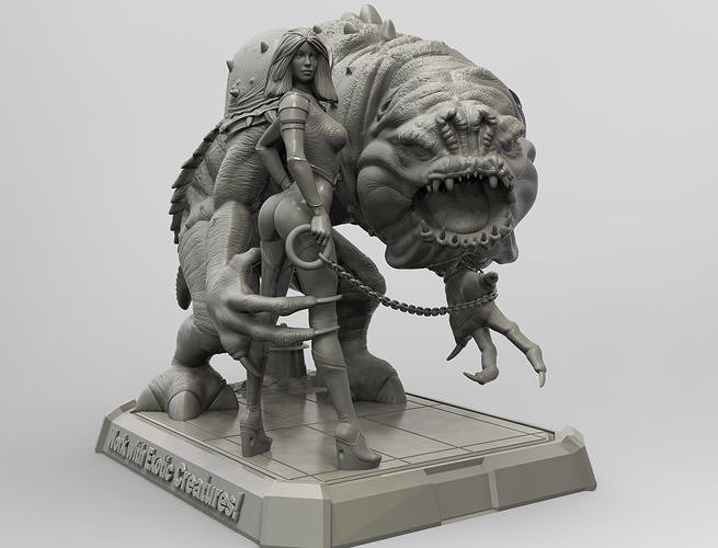 STAR WARS RANCOR TAMER GIRL PIN UP 3D model 3D printable | CGTrader