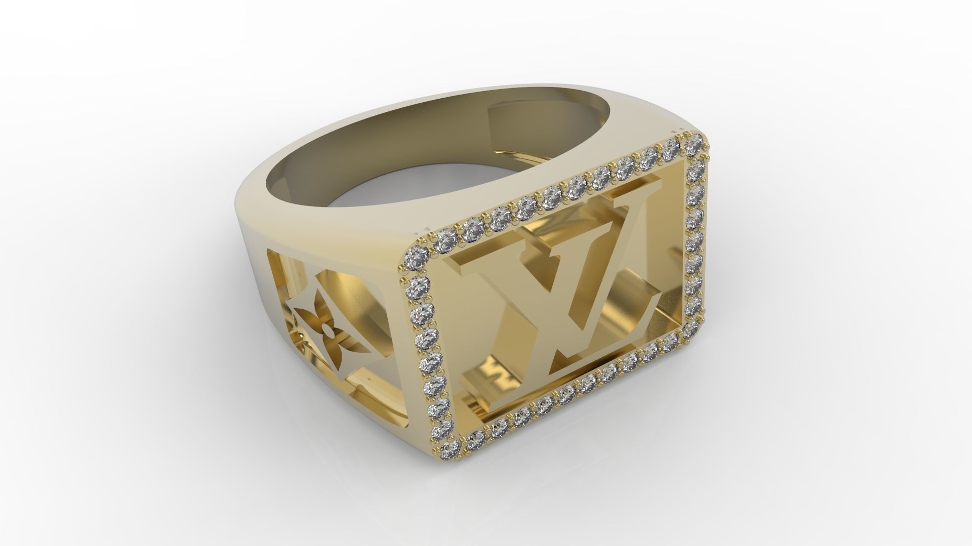 Louis vuitton LV ring men man gems 3D model 3D printable | CGTrader