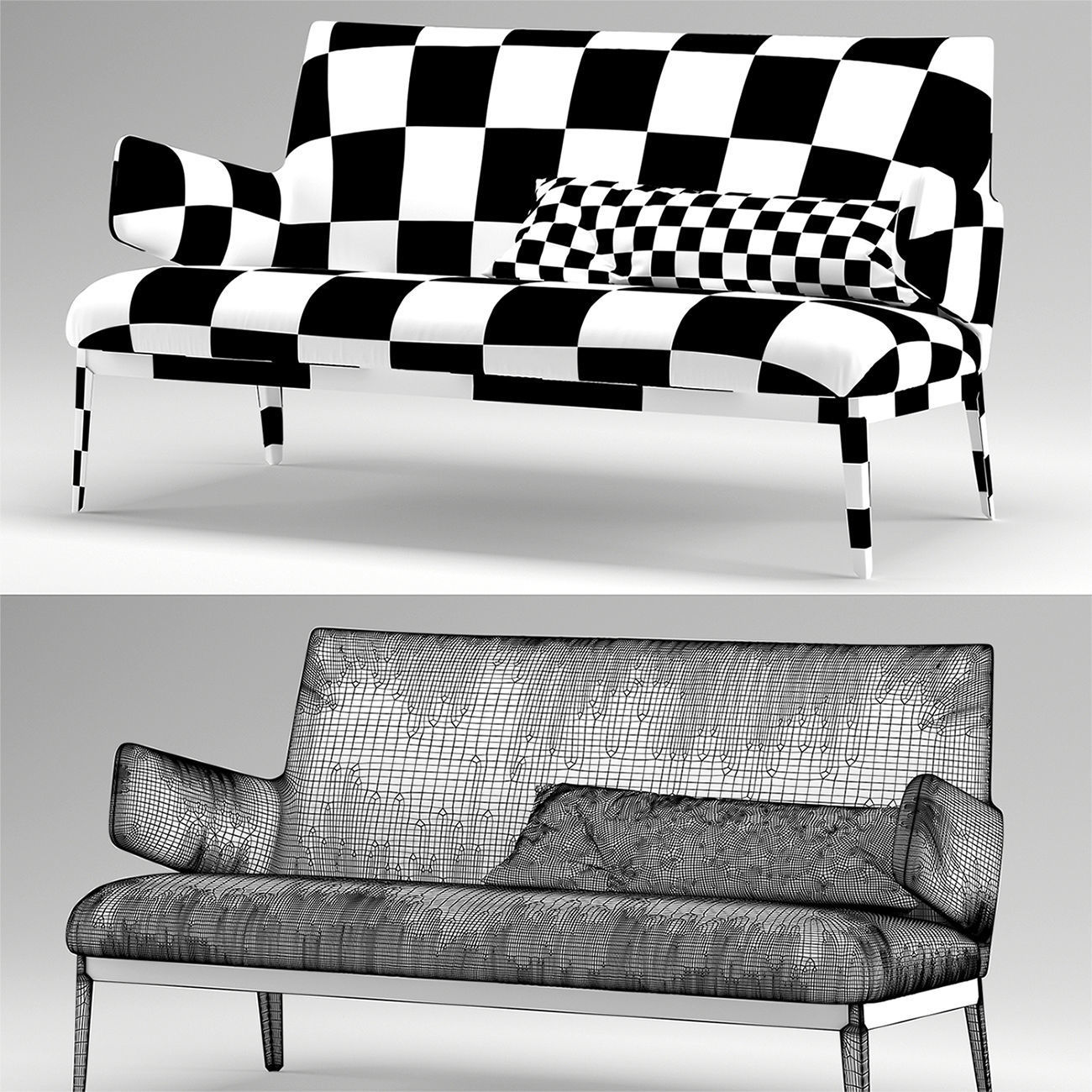 Hug love seat high version 3D model | CGTrader