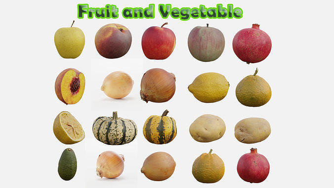 3D Model Collection Fruit and Vegetable VR / AR / low-poly | CGTrader