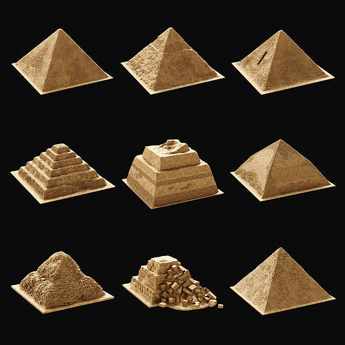 3D model EGYPTIAN PYRAMID ANCIENT EGYPT TEMPLE TOMB COLLECTION VR / AR ...