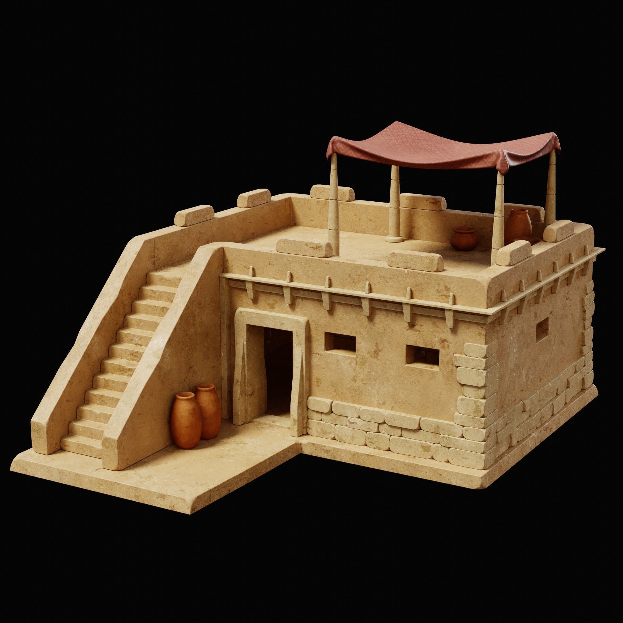 3D model EGYPTIAN ARAB DESERT HOUSE HUT CLAY COTTAGE SHELTER COLLECTION ...