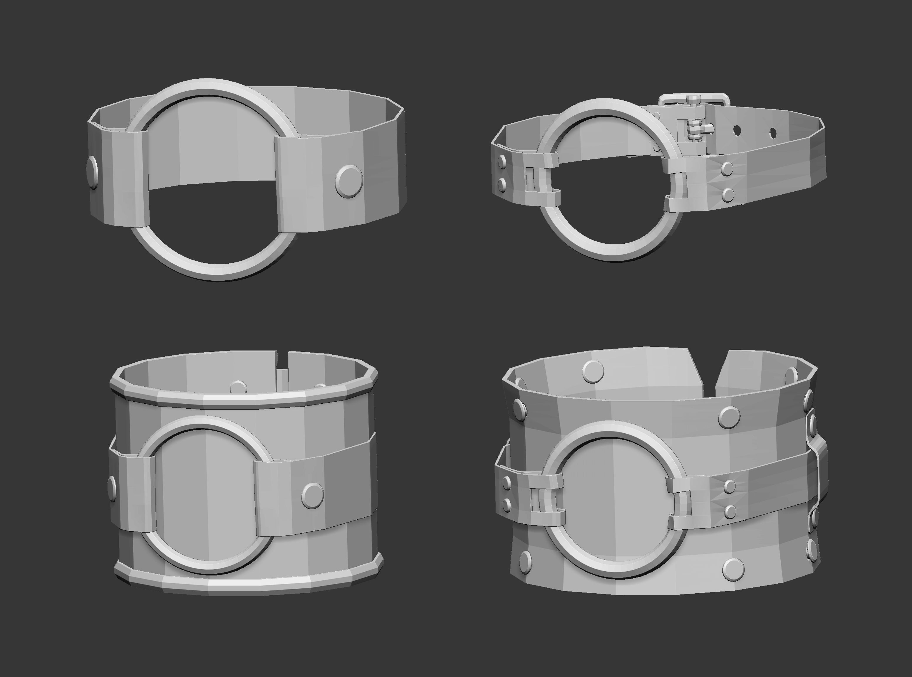 25 low poly arm cuff and bracelet shapes IMM set 3D model | CGTrader