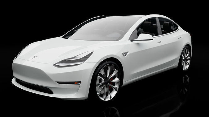 Tesla model 3 Realistic car 3D model | CGTrader