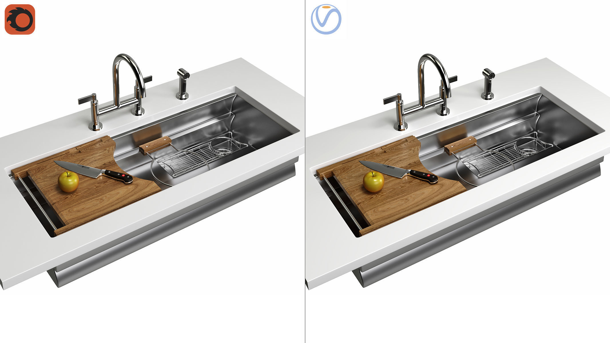 Kallista Multiere Kitchen Sink Set 3D model | CGTrader