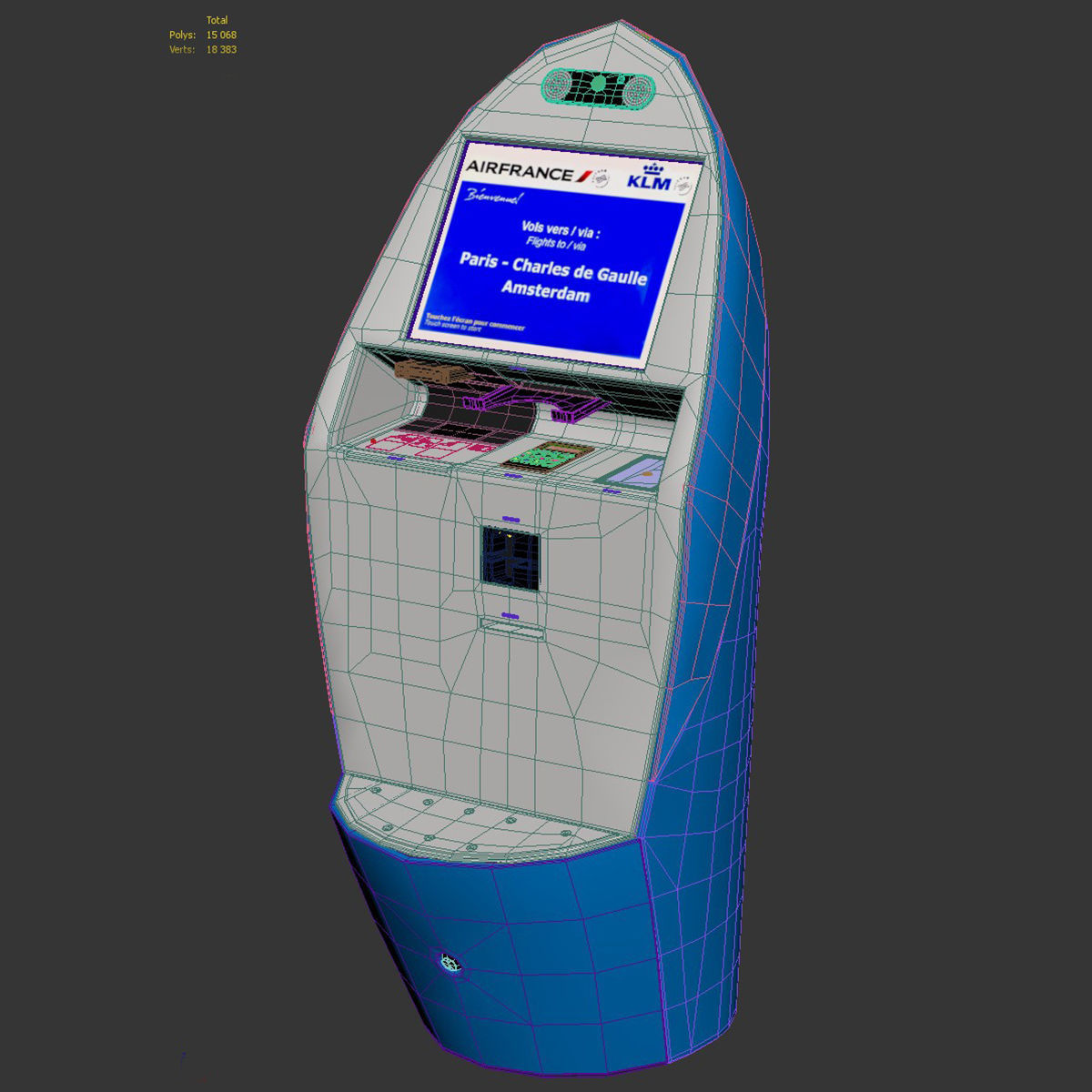KLM self-service kiosk 3D model | CGTrader
